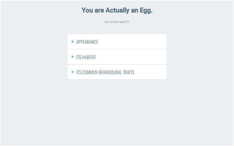 You are Actually an Egg. ― Perchance Generator
