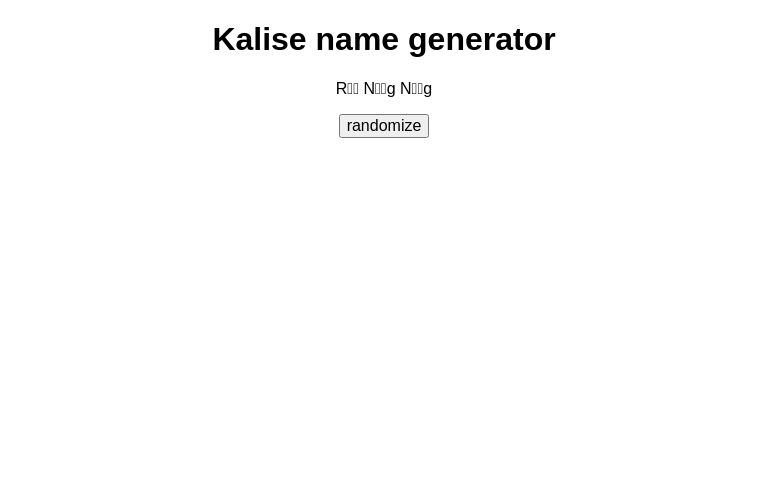 Kalise name generator