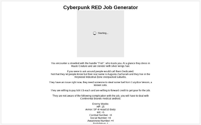 Cyberpunk RED Job Generator