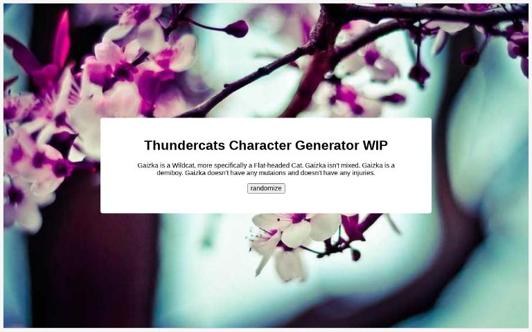 Thundercats Character Generator WIP