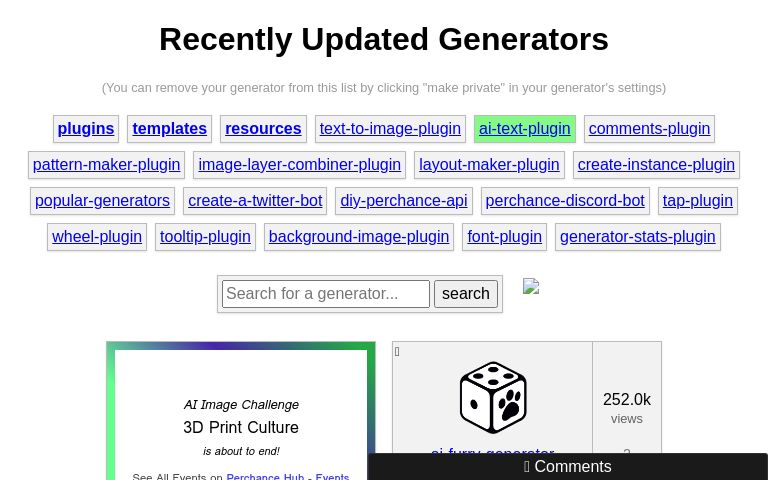 Recently Updated Generators