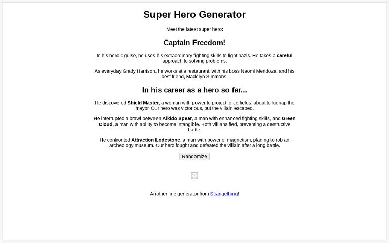 Super Hero Generator