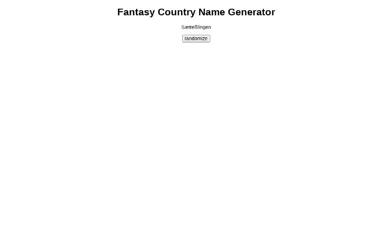Fantasy Country Name Generator