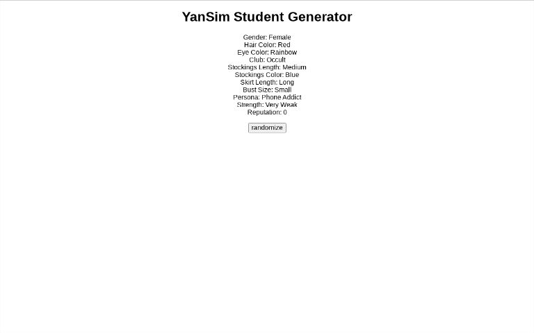 YanSim Student Generator