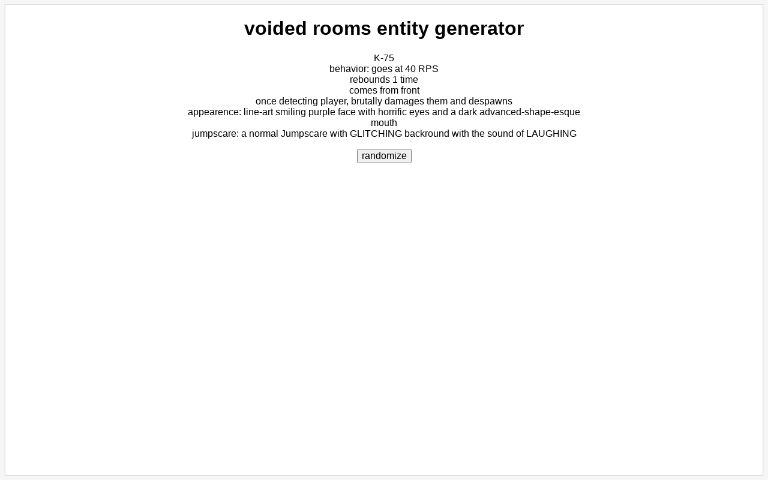 voided rooms entity generator