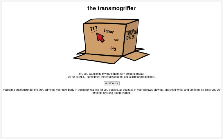 the transmogrifier ― Perchance Generator