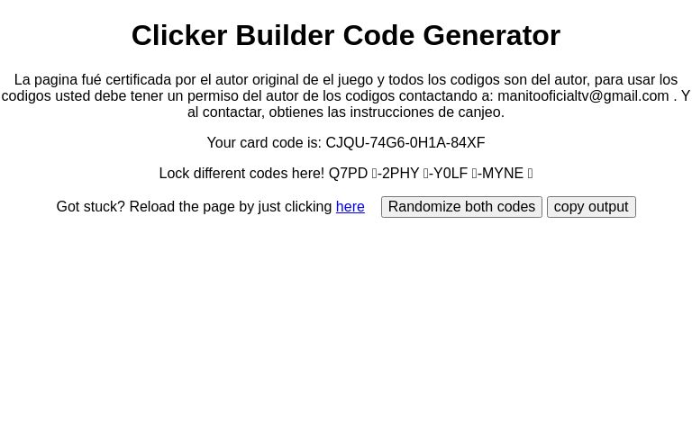 Clicker Builder Code Generator