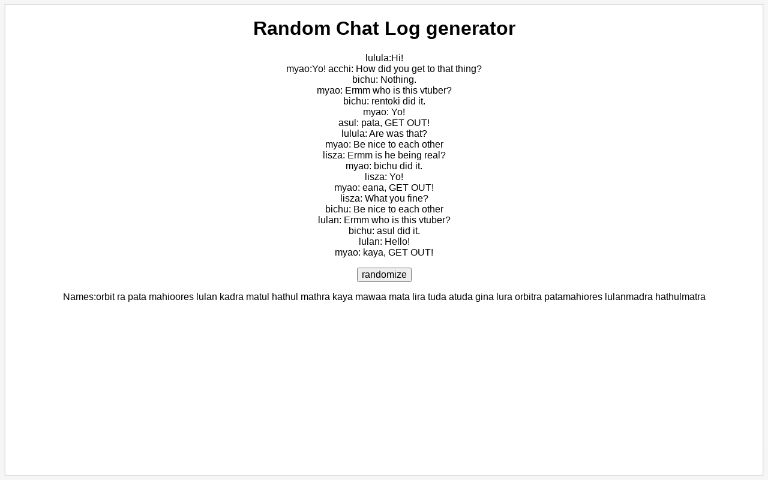 Random Chat Log generator