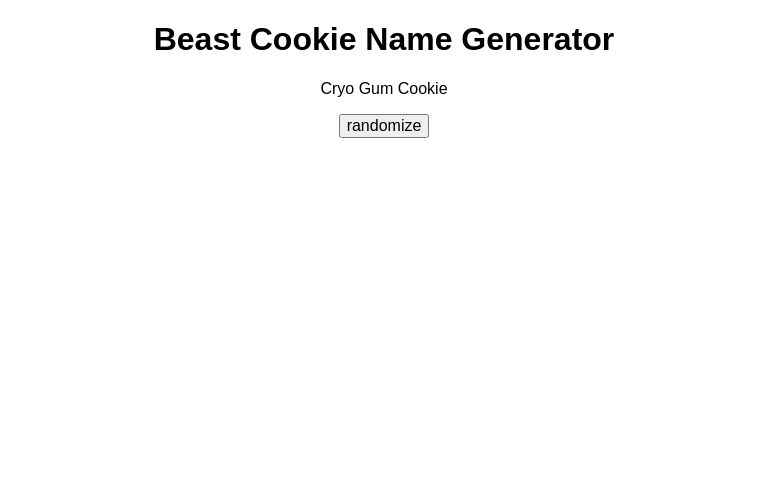 Beast Cookie Name Generator