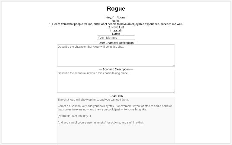 Rogue ― Perchance Generator