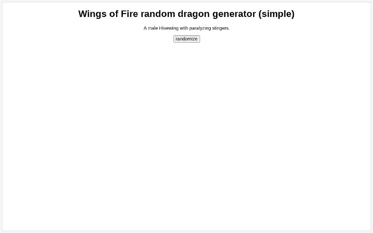 Wings of Fire random dragon generator (simple)