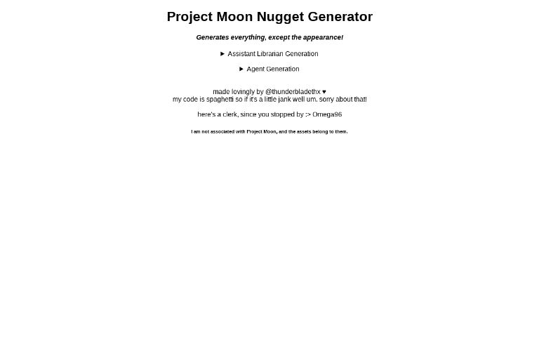 Project Moon Nugget Generator