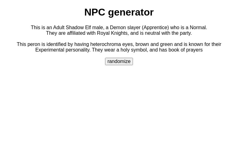 NPC generator