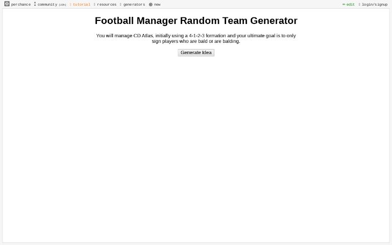 Football Manager Random Team Generator