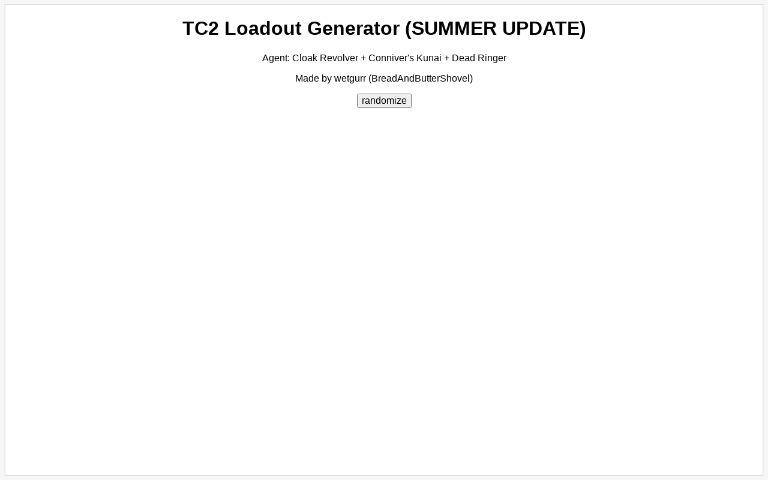 TC2 Loadout Generator (SUMMER UPDATE)