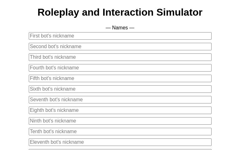 Roleplay and Interaction Simulator