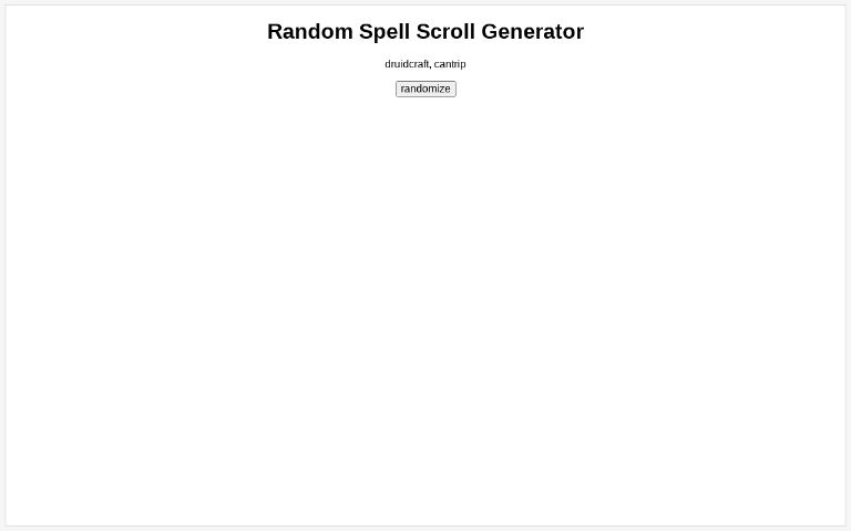 Random Spell Scroll Generator