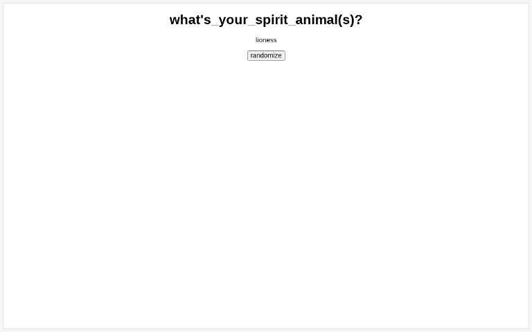 what's_your_spirit_animal(s)? ― Perchance Generator