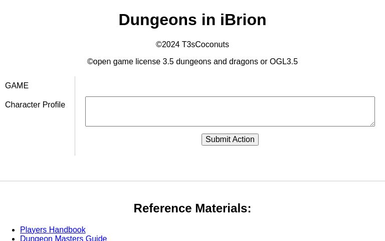 Dungeons in iBrion ― Perchance Generator