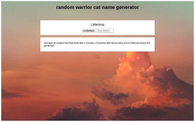 random warrior cat name generator