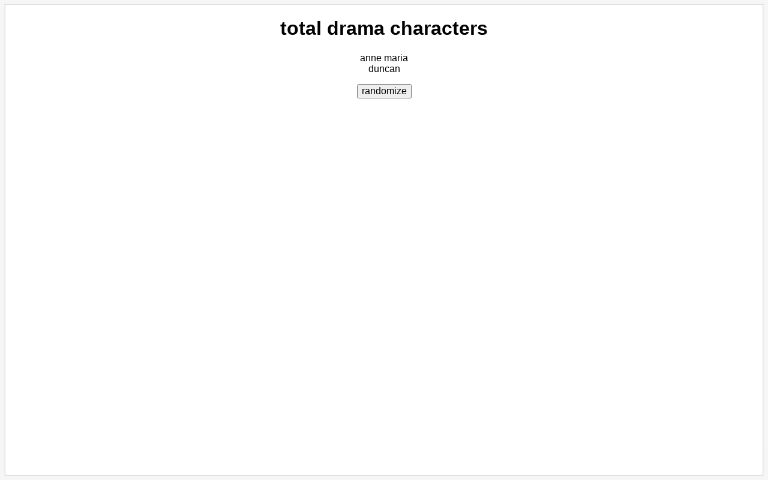 total drama characters ― Perchance Generator