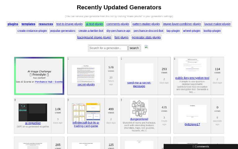 Recently Updated Generators