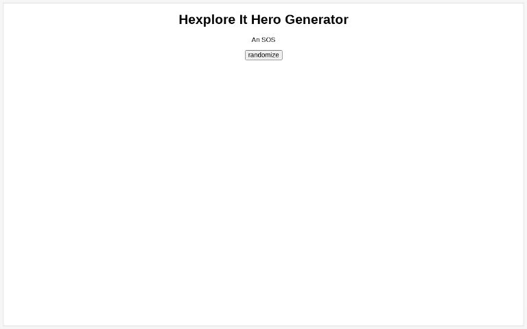 Hexplore It Hero Generator