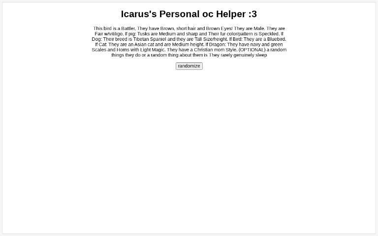 Icarus's Personal oc Helper :3 ― Perchance Generator