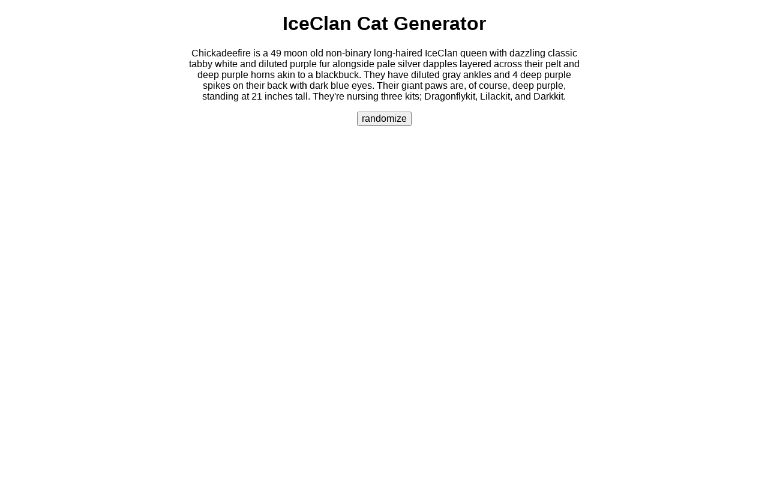IceClan Cat Generator