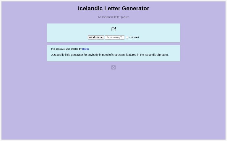 Icelandic Letter Generator