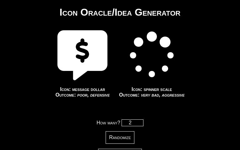 Icon Oracle/Idea Generator