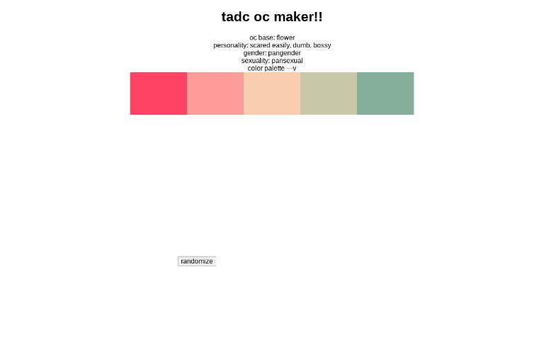 tadc oc maker!! ― Perchance Generator