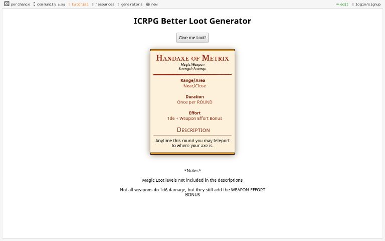 ICRPG Better Loot Generator