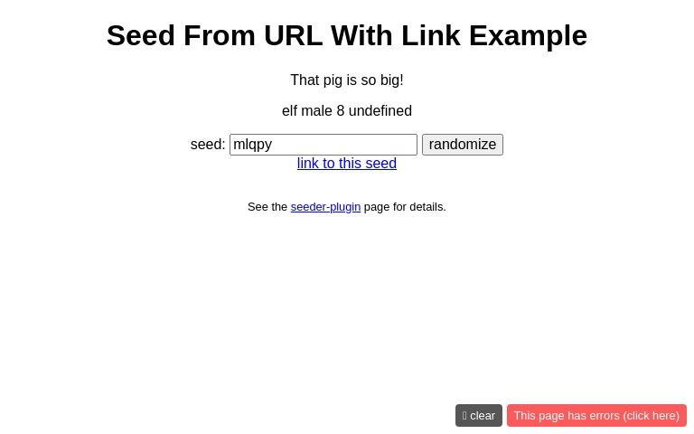 Seed From URL With Link Example ― Perchance Generator