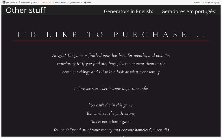 I'd like to purchase... ― Perchance Generator