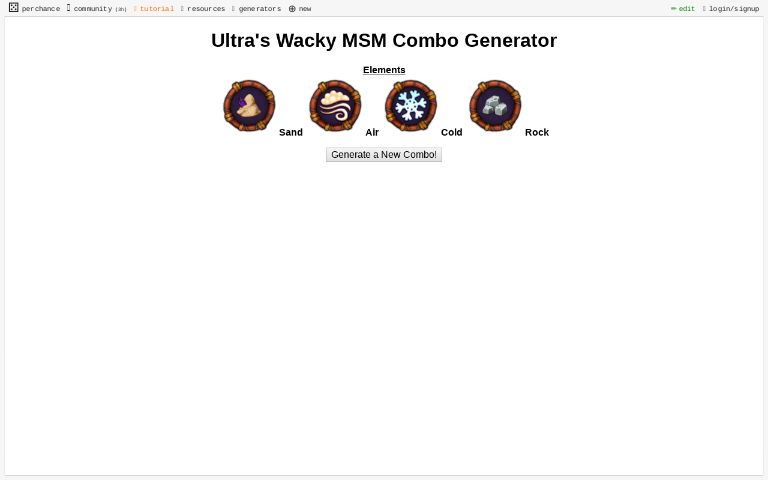 Ultra's Wacky MSM Combo Generator