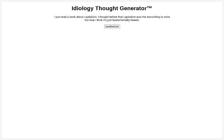 Idiology Thought Generator™