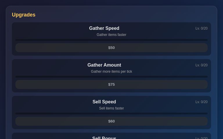 Idle Marketplace ― Perchance Generator