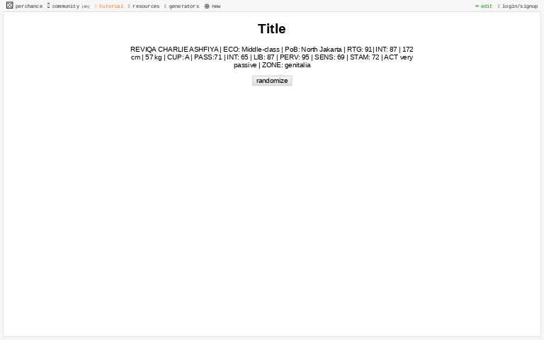 Title ― Perchance Generator