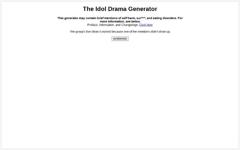 The Idol Drama Generator