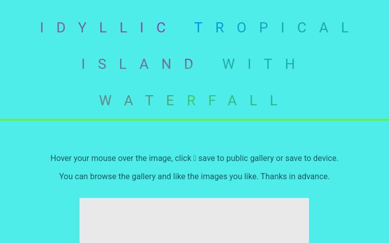 Idyllic Tropical Island with Waterfall ― Perchance Generator