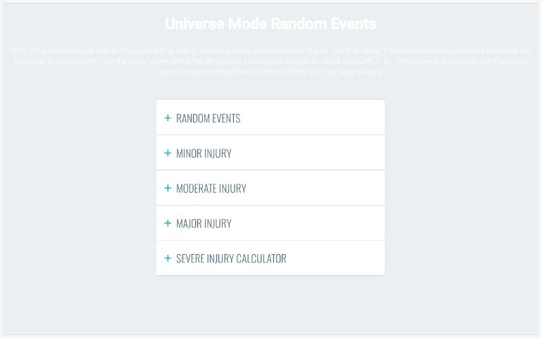 Universe Mode Random Events ― Perchance Generator