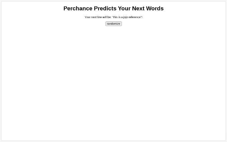 Perchance Predicts Your Next Words ― Perchance Generator