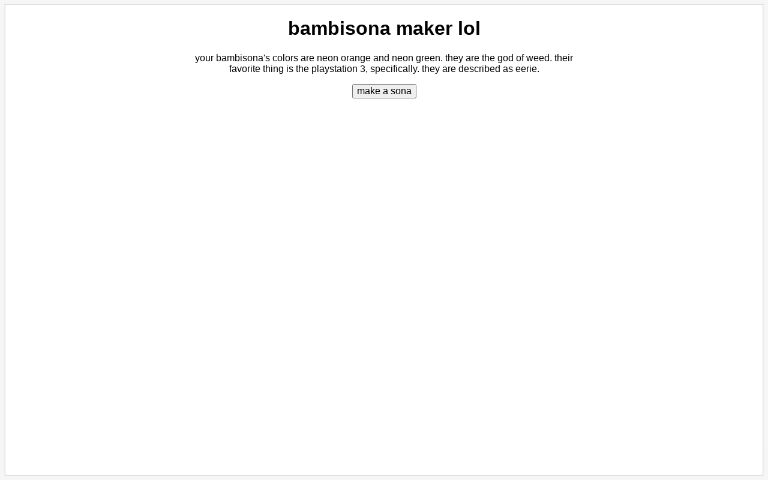 bambisona maker lol ― Perchance Generator