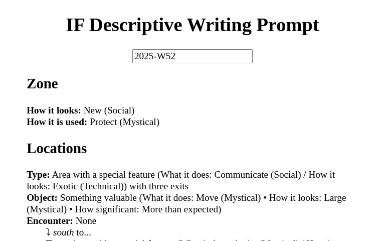 IF Descriptive Writing Prompt ― Perchance Generator