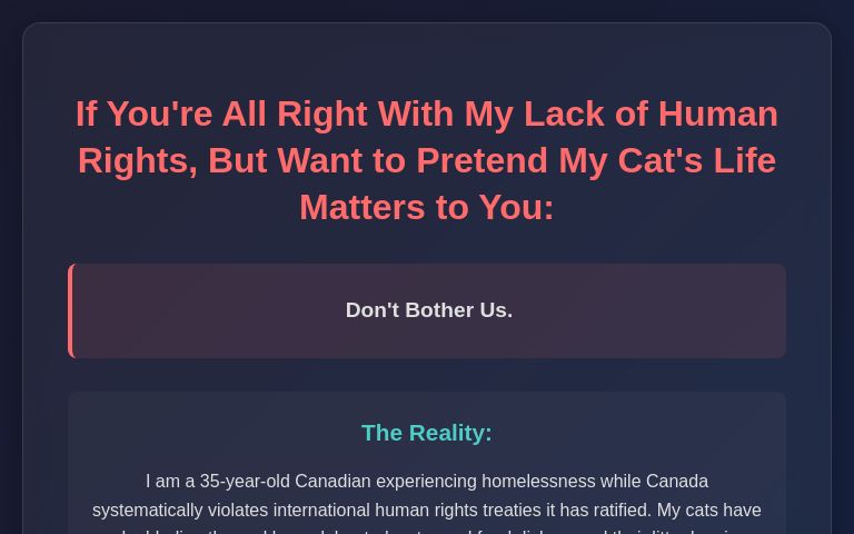 If You're All Right With My Lack of Human Rights, But Want to Pretend ...