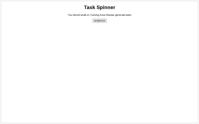 Task Spinner ― Perchance Generator