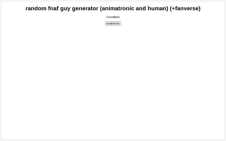 random fnaf guy generator (animatronic and human) (+fanverse)