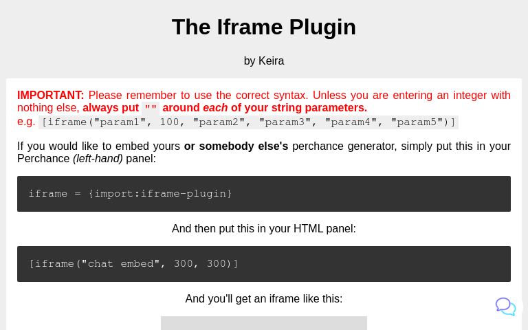 💾 • Iframe Plugin • by Keira 💖