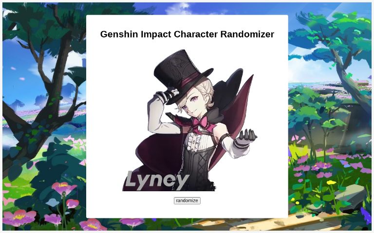 Genshin Impact Character Randomizer ― Perchance Generator